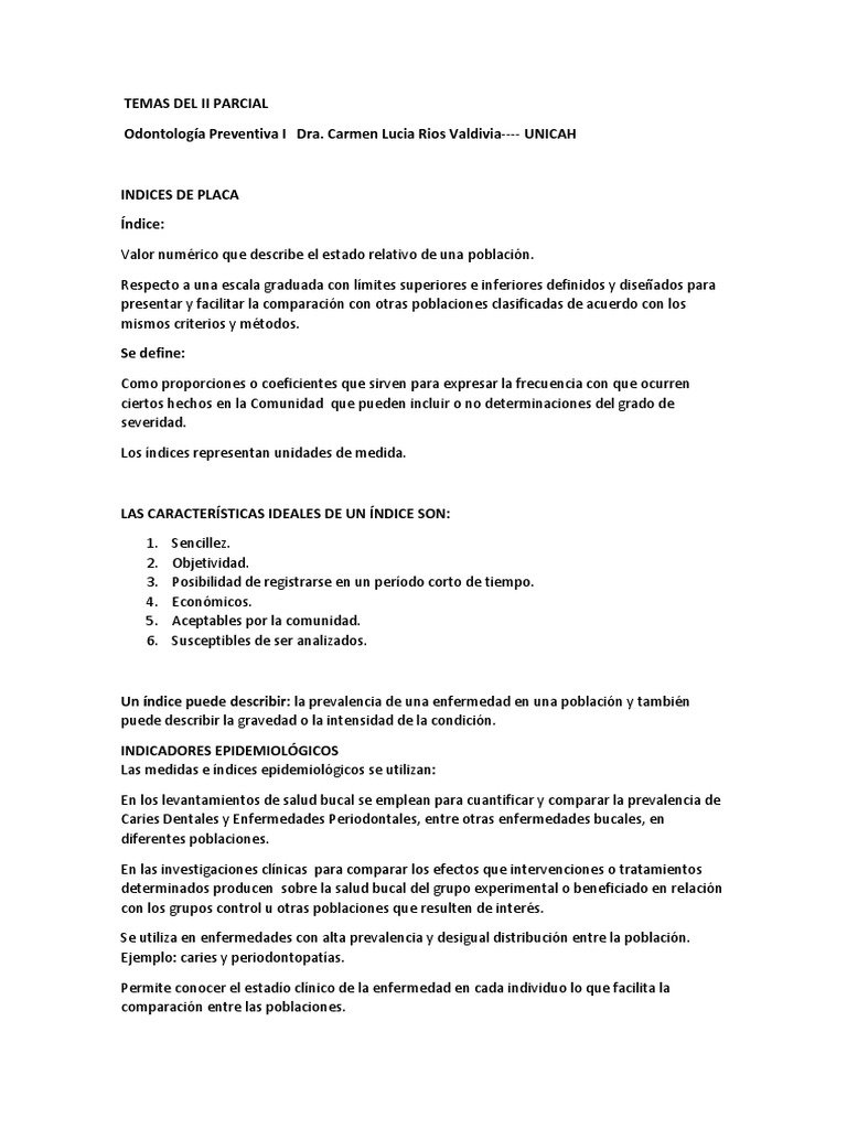 Indices de Placa Bacteriana | Descargar gratis PDF | Validez ...