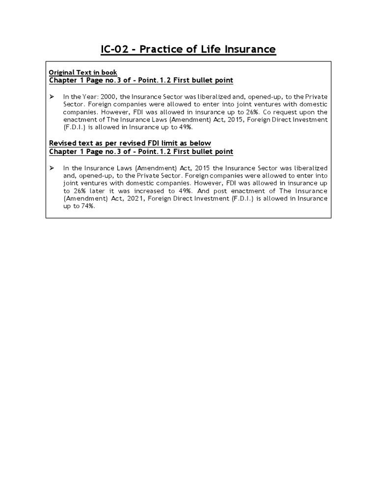 IC-02 - Practice of Life Insurance: Chapter 1 Page No.3 of - Point.1.2 ...