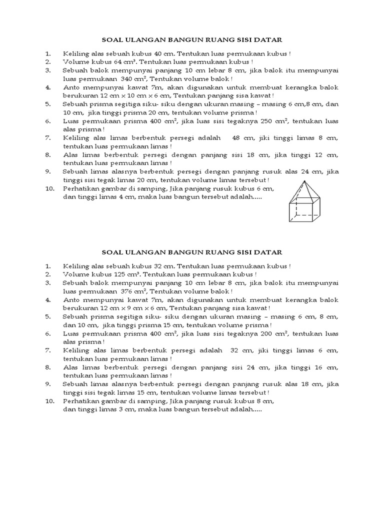 Soal Matematika Bangun Ruang | PDF
