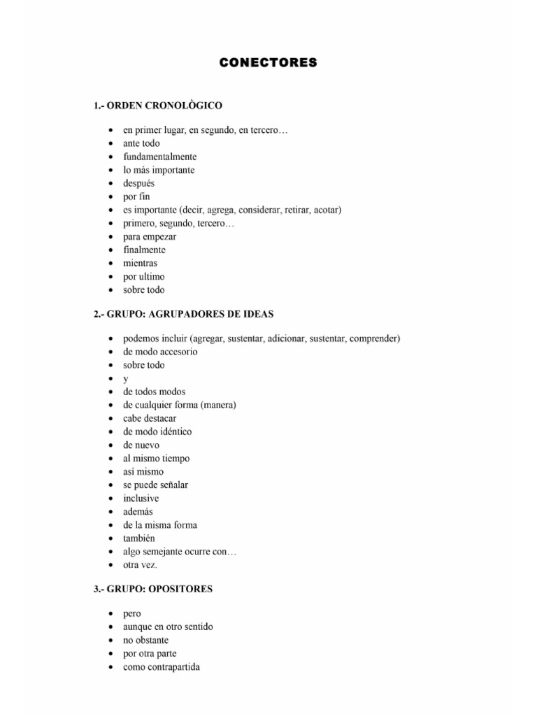 Conectores para Ensayo | PDF