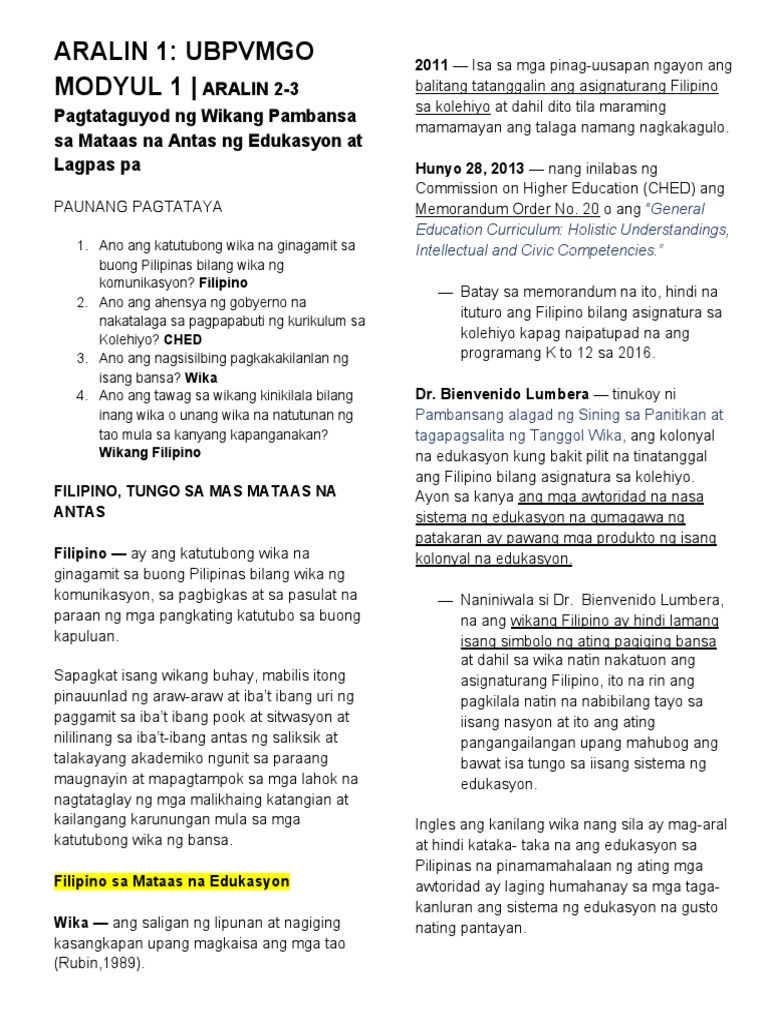 Filipino Module | PDF
