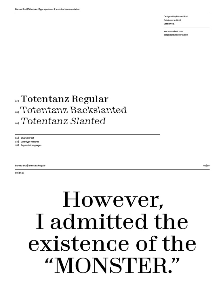 Totentanz Regular Totentanz Backslanted | PDF | Typography | Human Communication