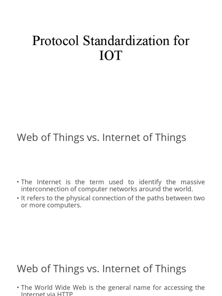 IoT Protocol Standardization Overview | PDF