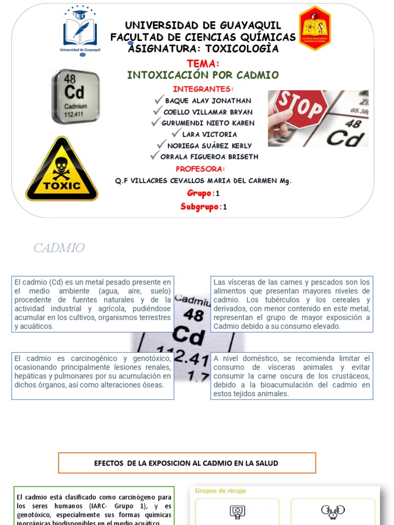 Intoxicación Por Cadmio | PDF | Cadmio | Diarrea