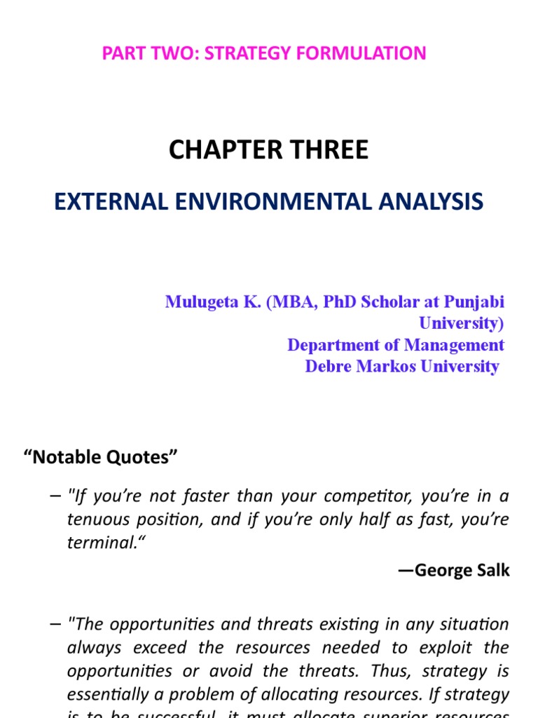 Chapter Three: External Environmental Analysis | PDF | Strategic Management | Competition
