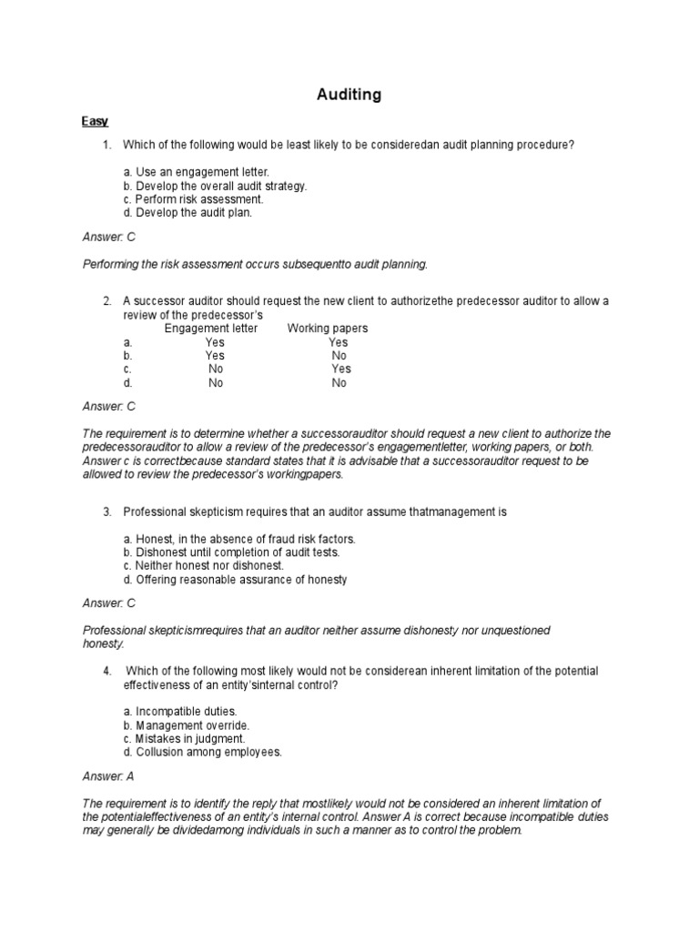 AUDITING Material 3 | PDF | Auditor's Report | Internal Control