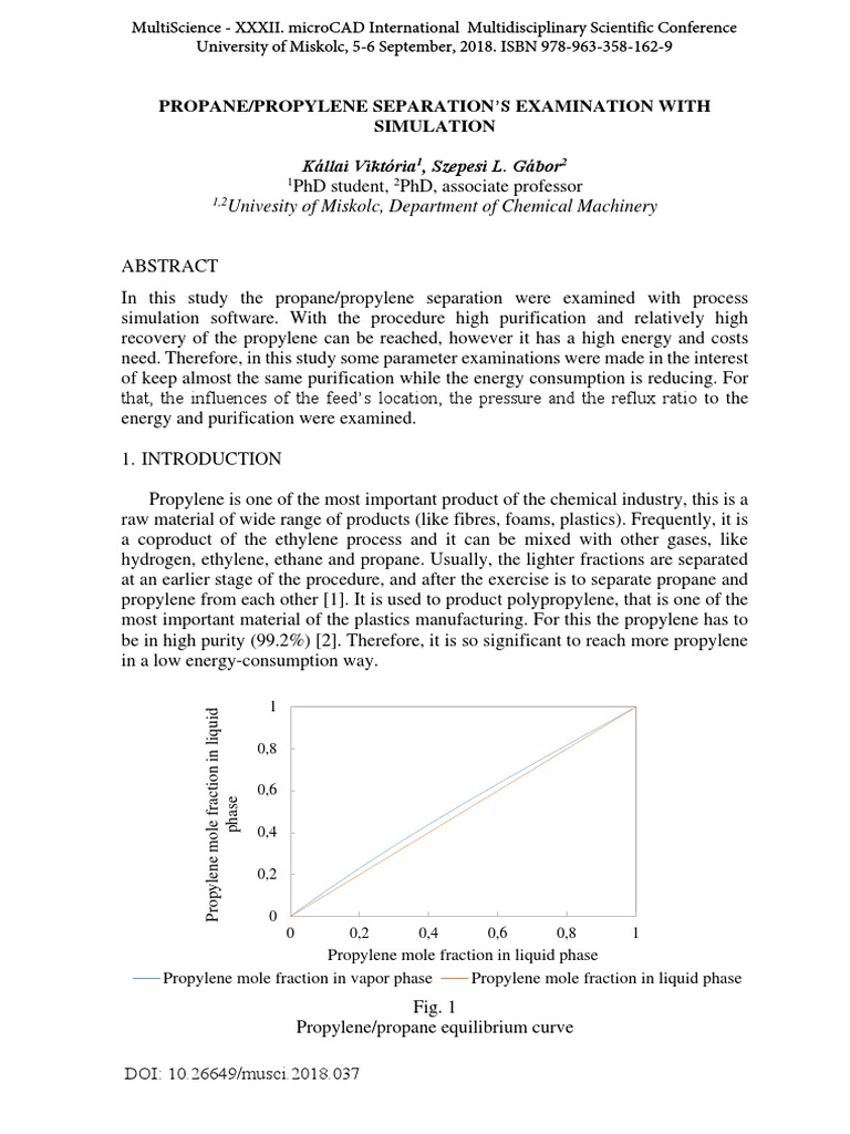New Process For Separating Propylene and Propane by Extractive ...