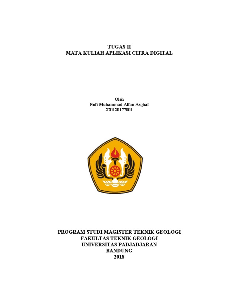 TUGAS I APLIKASI CITRA DIGITAL - Nofi Muhammad Alfan Asghaf - 270120177001 | PDF