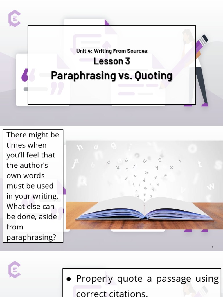 Paraphrasing vs. Quoting | PDF | Ellipsis | Cognition