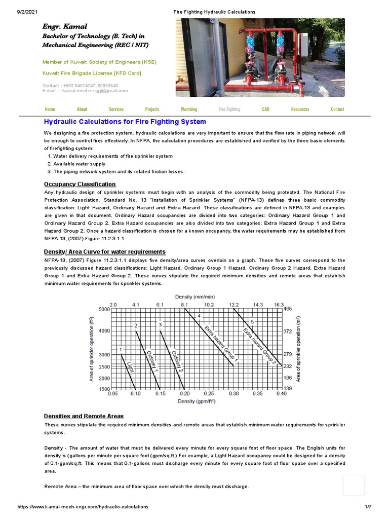 Fire Fighting Hydraulic Calculations | PDF | Fire Sprinkler System ...