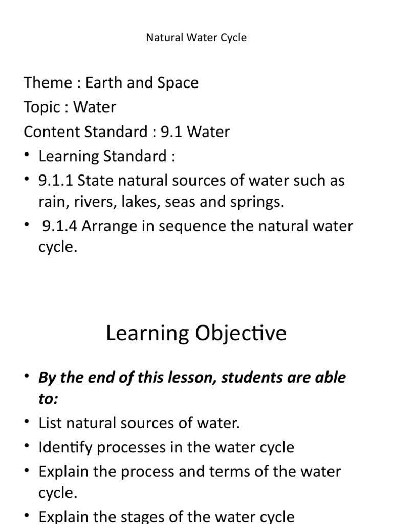Natural Water Cycle Lesson Plan | PDF | Water | Water Cycle