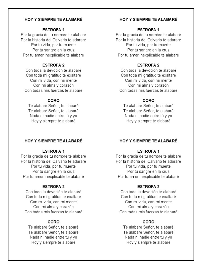 Hoy y Siempre Te Alabaré | PDF