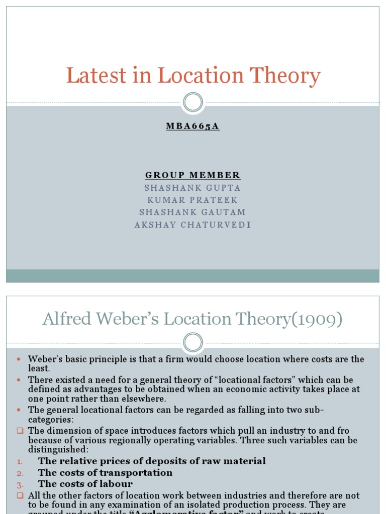 Latest in Location Theory: M B A 6 6 5 A | PDF | Profit (Economics ...