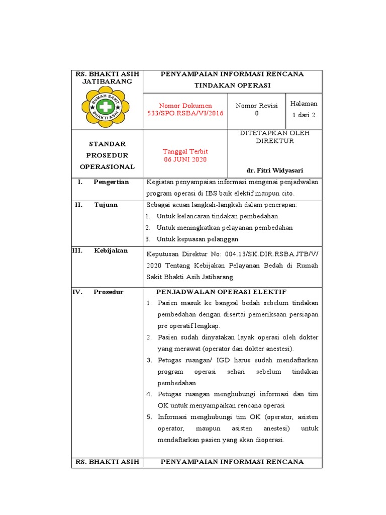 SPO Penyampaian Rencana Tindakan Operasi | PDF | Sains & Matematika