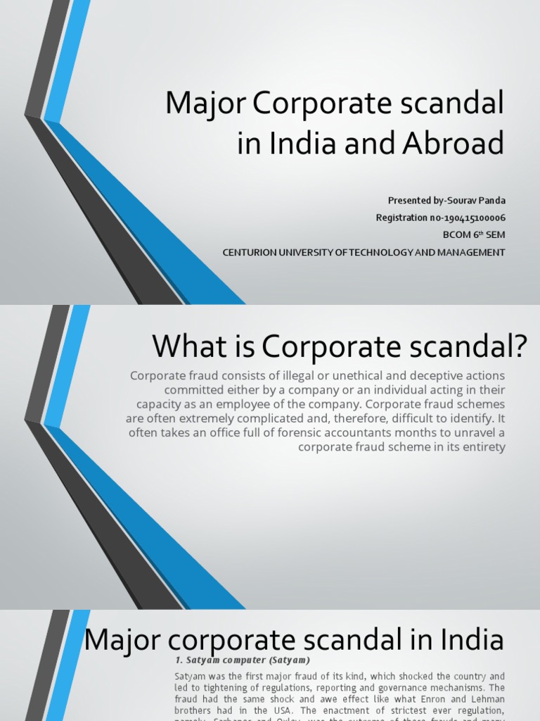 Major Corporate Scandal in India and Abroad | PDF | Audit | Business