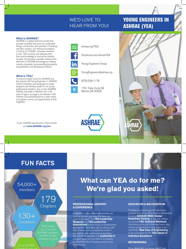 Young Engineers in Ashrae (Yea) : We'D Love To Hear From You! | PDF