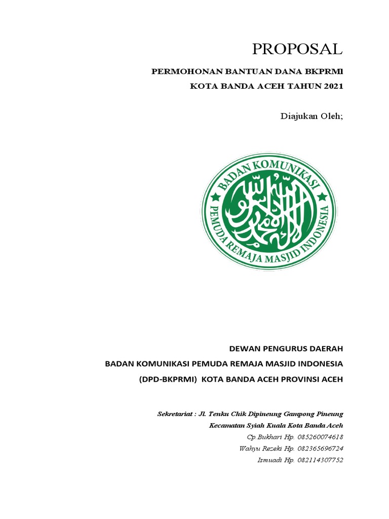 Proposal Bkprmi 2021 | PDF