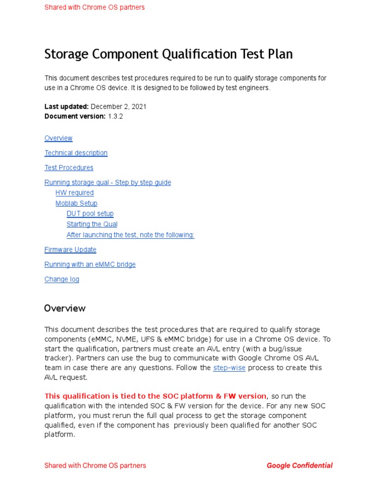 Storage Component Qualification Test Plan | PDF | Solid State Drive ...