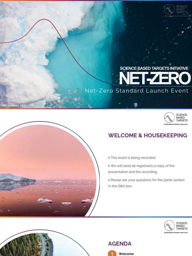 SBTi Net Zero Standard Event Slides | PDF | Greenhouse Gas | Climate Change