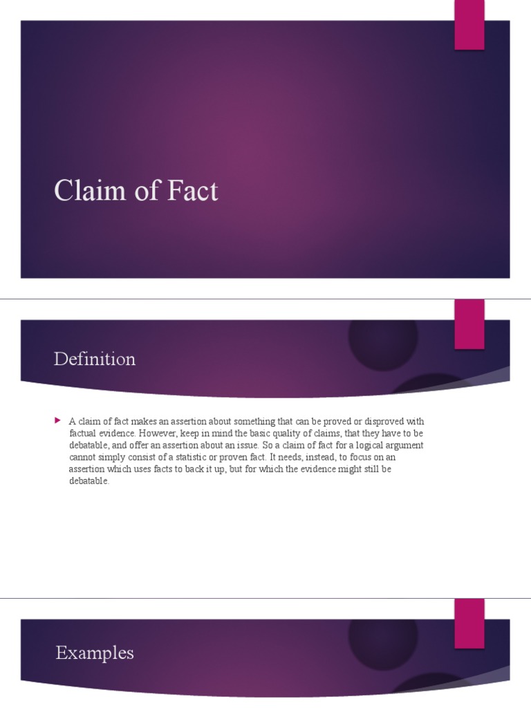 Claim of Fact.. | PDF