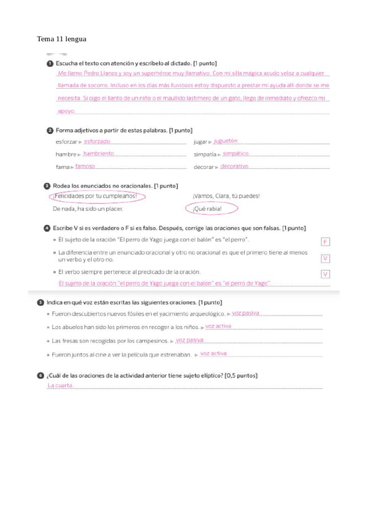 Temas de Lengua: 10, 11 y 12 | PDF