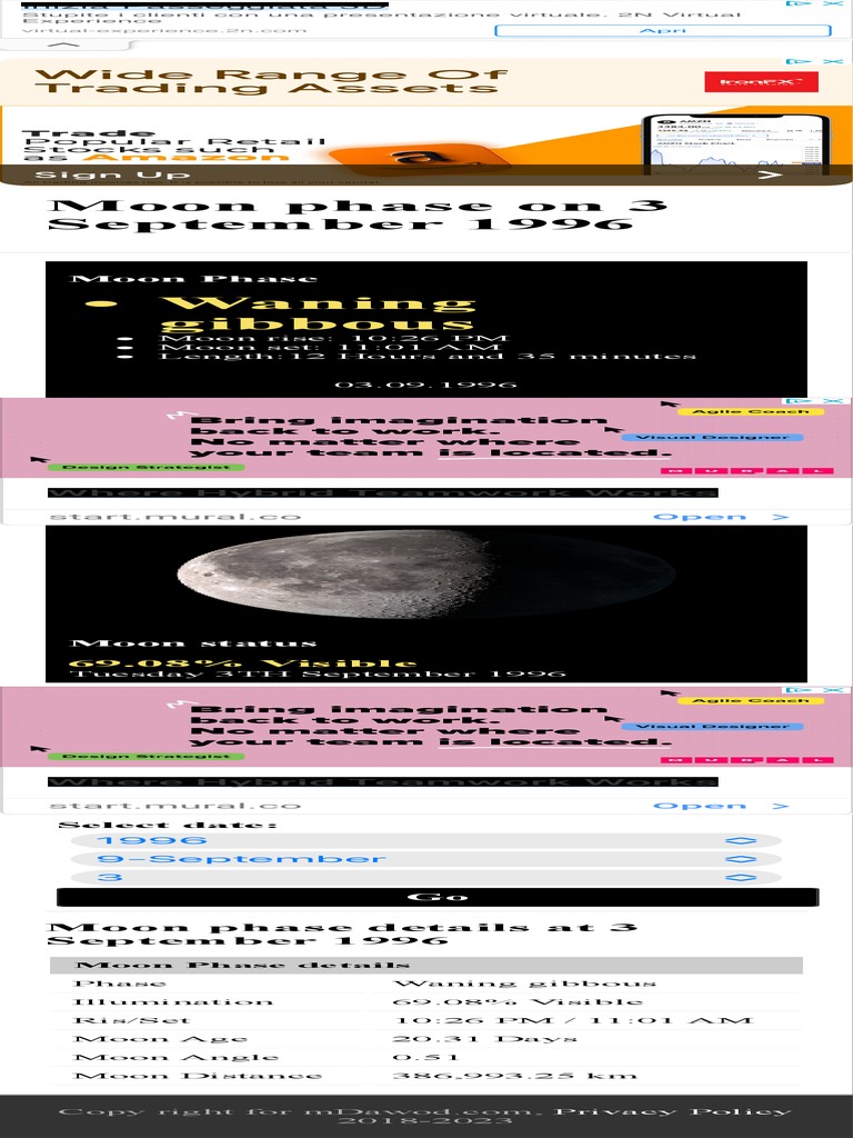 Moon Phase On 3 September 1996 | PDF
