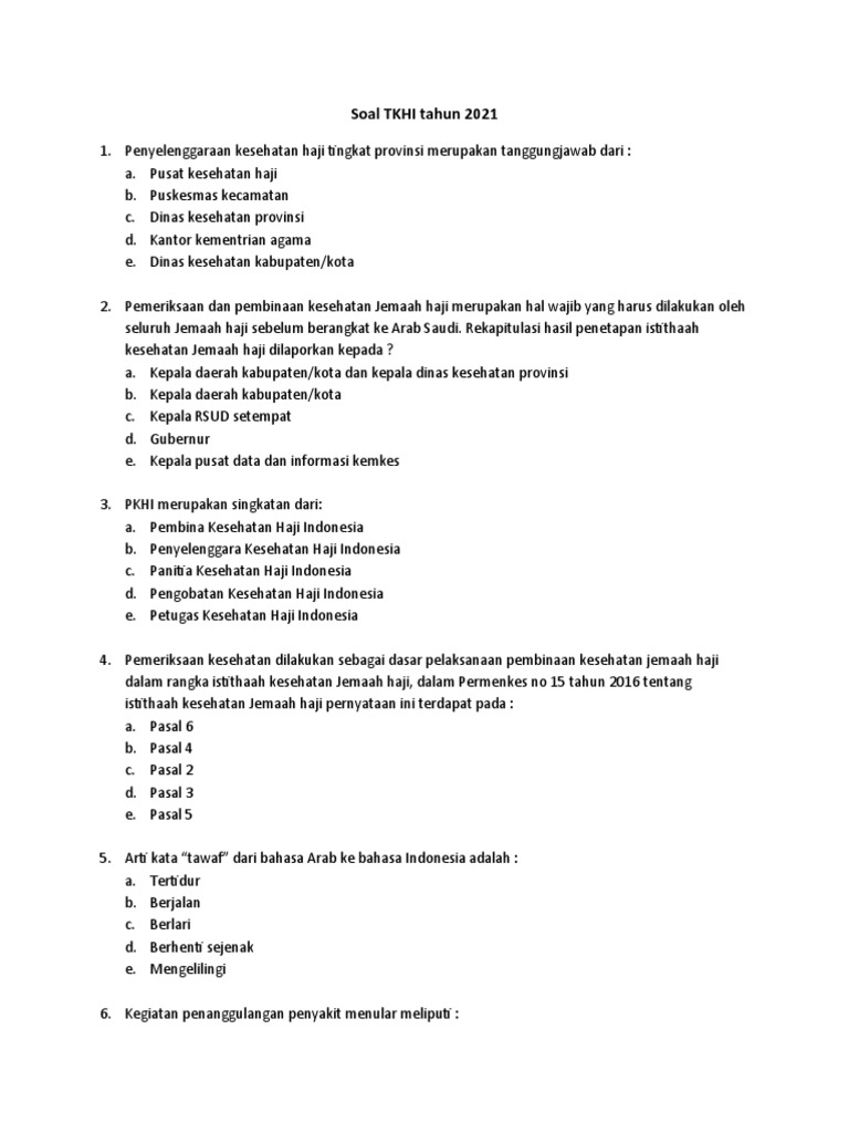 Soal TKHI Tahun 2021 | PDF | Pengembangan Diri | Sains & Matematika