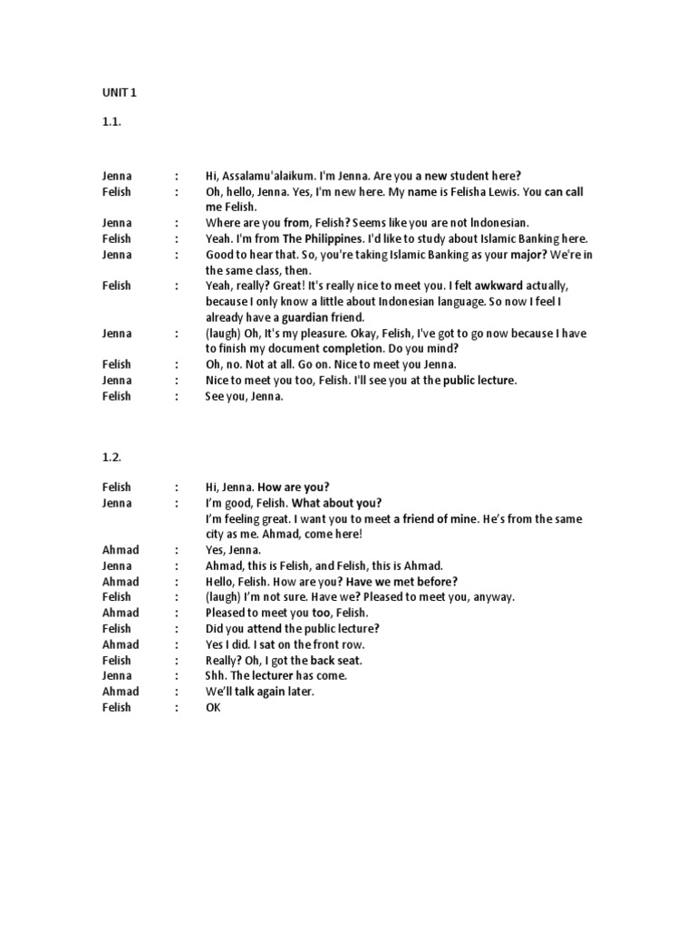 Unit 1 English | PDF