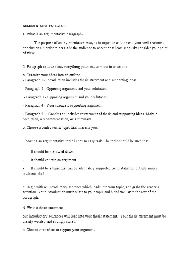 How to Craft a Strong Argumentative Paragraph: A Step-by-Step Guide ...
