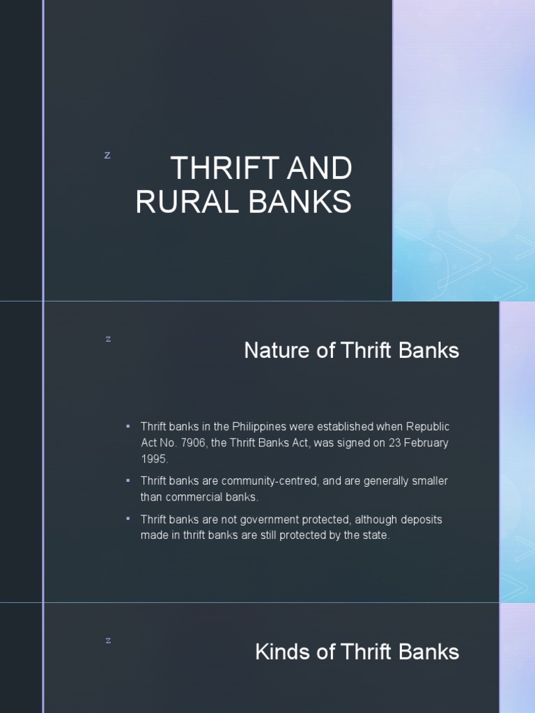 Thrift and Rural Banks | PDF