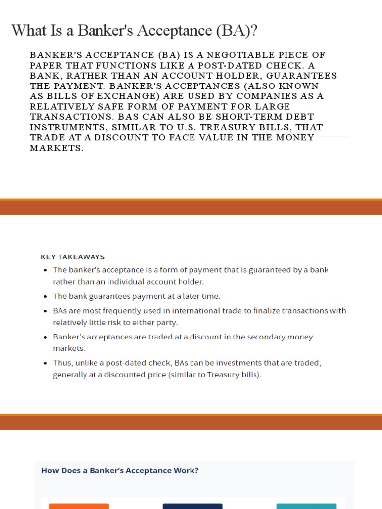 What Is A Banker's Acceptance (BA) | PDF