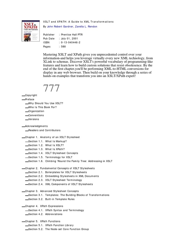 (Ebook) XML - XSLT and Xpath - A Guide To XML Transformations - Prentice Hall - 2001 | PDF ...
