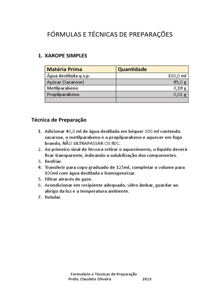 Fórmulas e Técnicas de Preparação de Cosméticos | PDF | Química ...