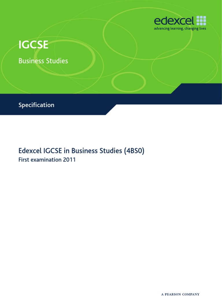 IGCSE2009 Business Studies (4BS0) Specification | PDF | Marketing ...