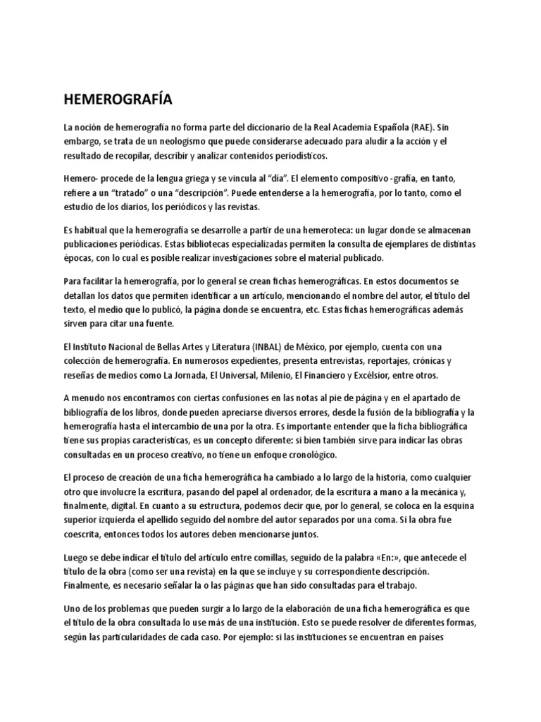 Hemerografía | PDF | Bibliografía