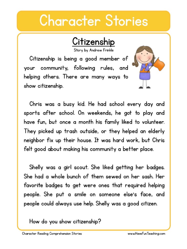 Character Stories Citizenship | PDF