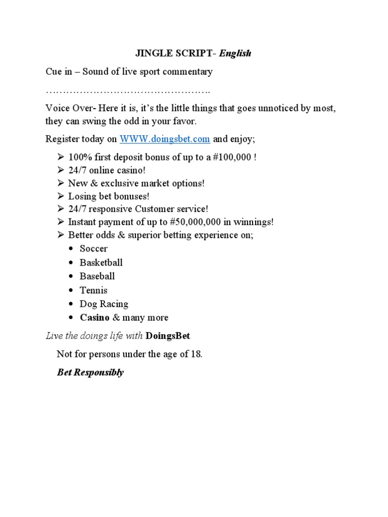 Jingle Script - English | PDF