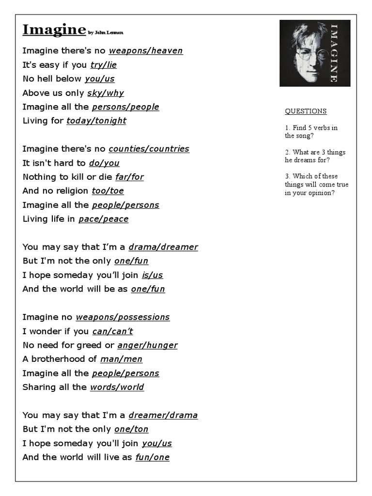 Imagine by John Lennon | PDF