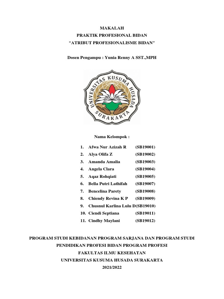 Atribut Profesional Bidan | PDF