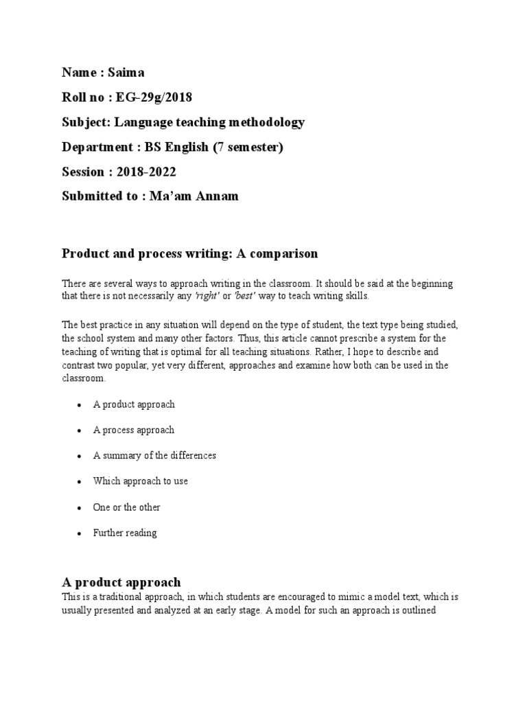 Product and Process Writing | PDF | Writers | Brainstorming