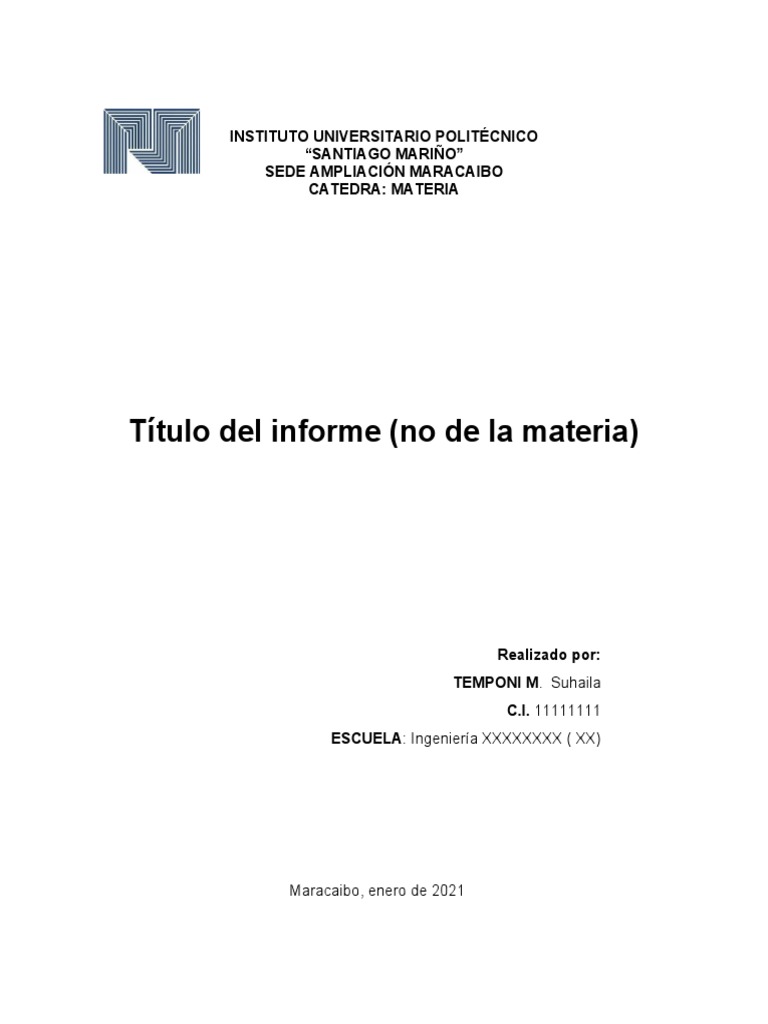 Formato de Portada Santiago Mariño | PDF