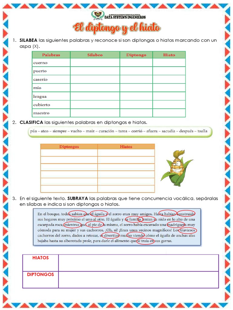 La clasificación de diptongos y hiatos: reconociendo la diferencia ...