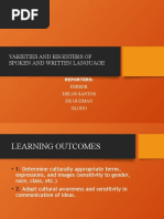 Module 4 Varieties and Registers of Spoken and Written Language | PDF ...
