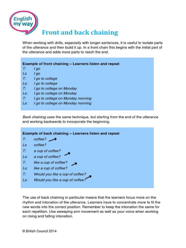 Front and Back Chaining | PDF
