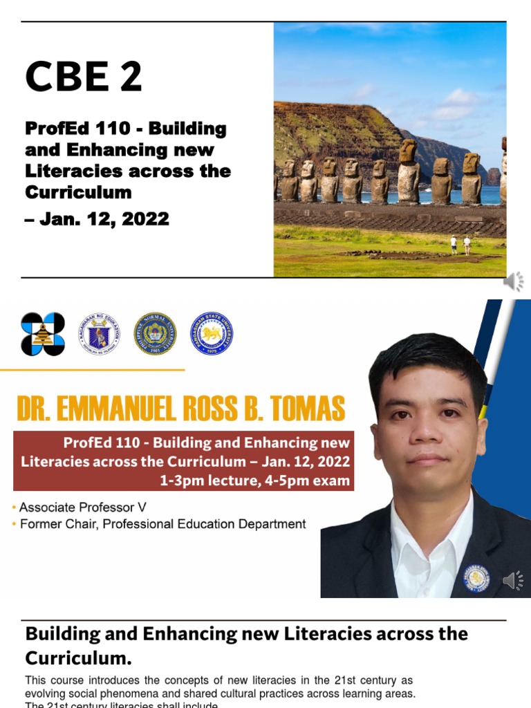 CBE 2 ProfEd 110 | PDF | Literacy | Information Literacy