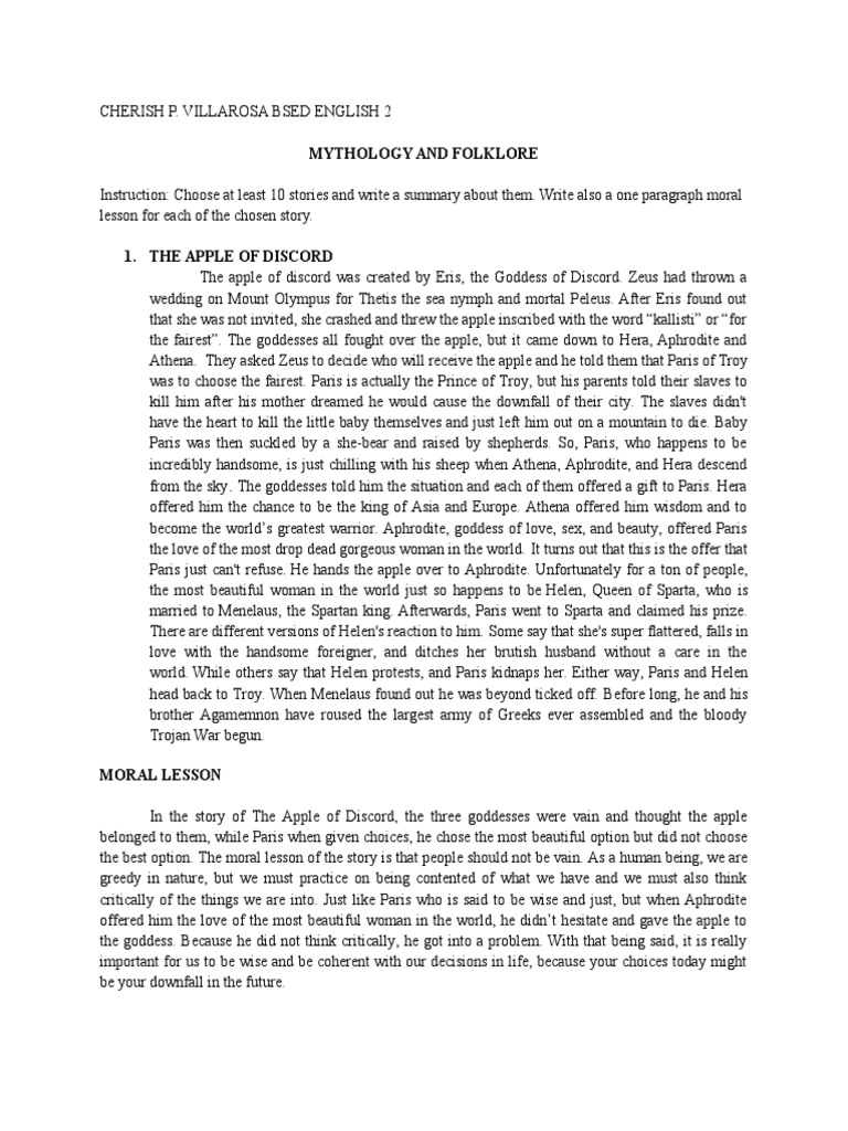 Moral Lessons in Greek Folklore | PDF | General Fiction