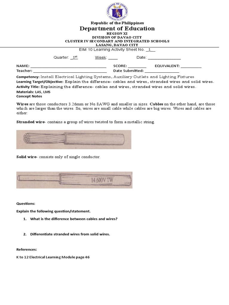 Grade 10 EIM Learning Activity Sheets | PDF