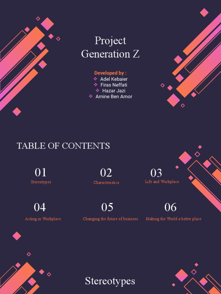 Project Generation Z: Developed by | PDF | Career & Growth