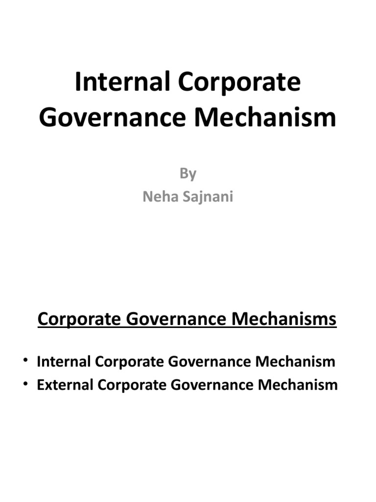 Internal Corporate Governance Mechanism | PDF | Whistleblower ...