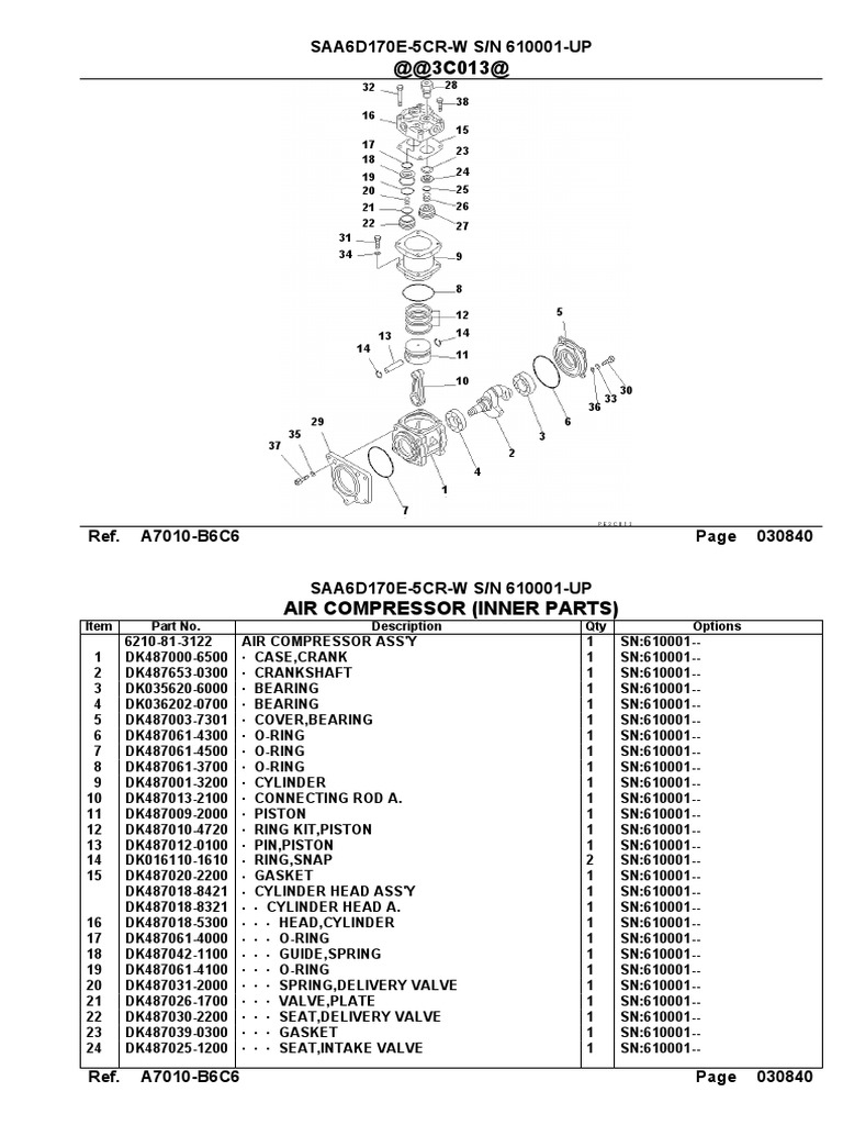 Air Compressor Inner Parts | PDF | Piston | Manufactured Goods